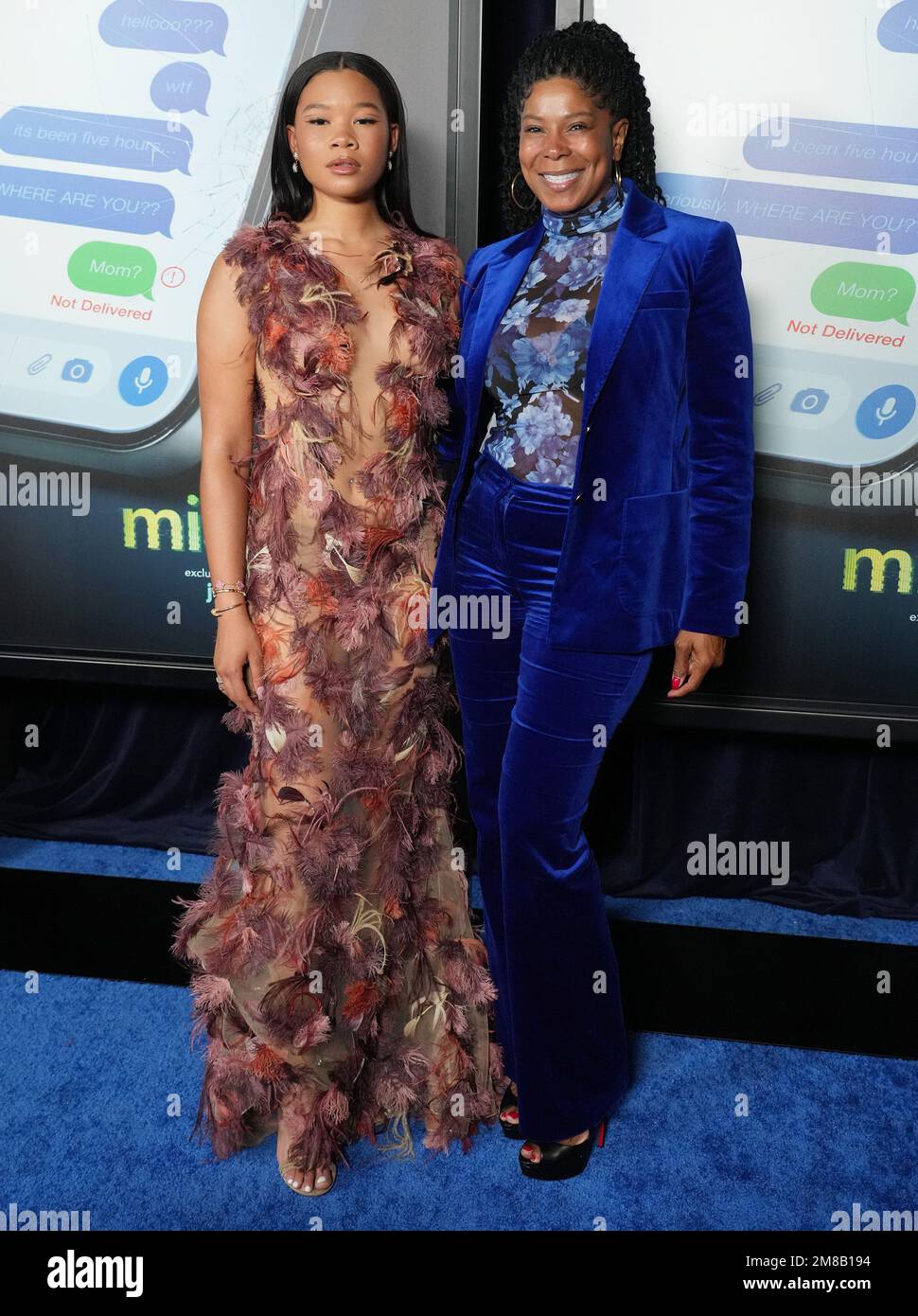 Los Angeles, CA, January 12, 2023. (L-R) Storm Reid and Mom arrives at ...