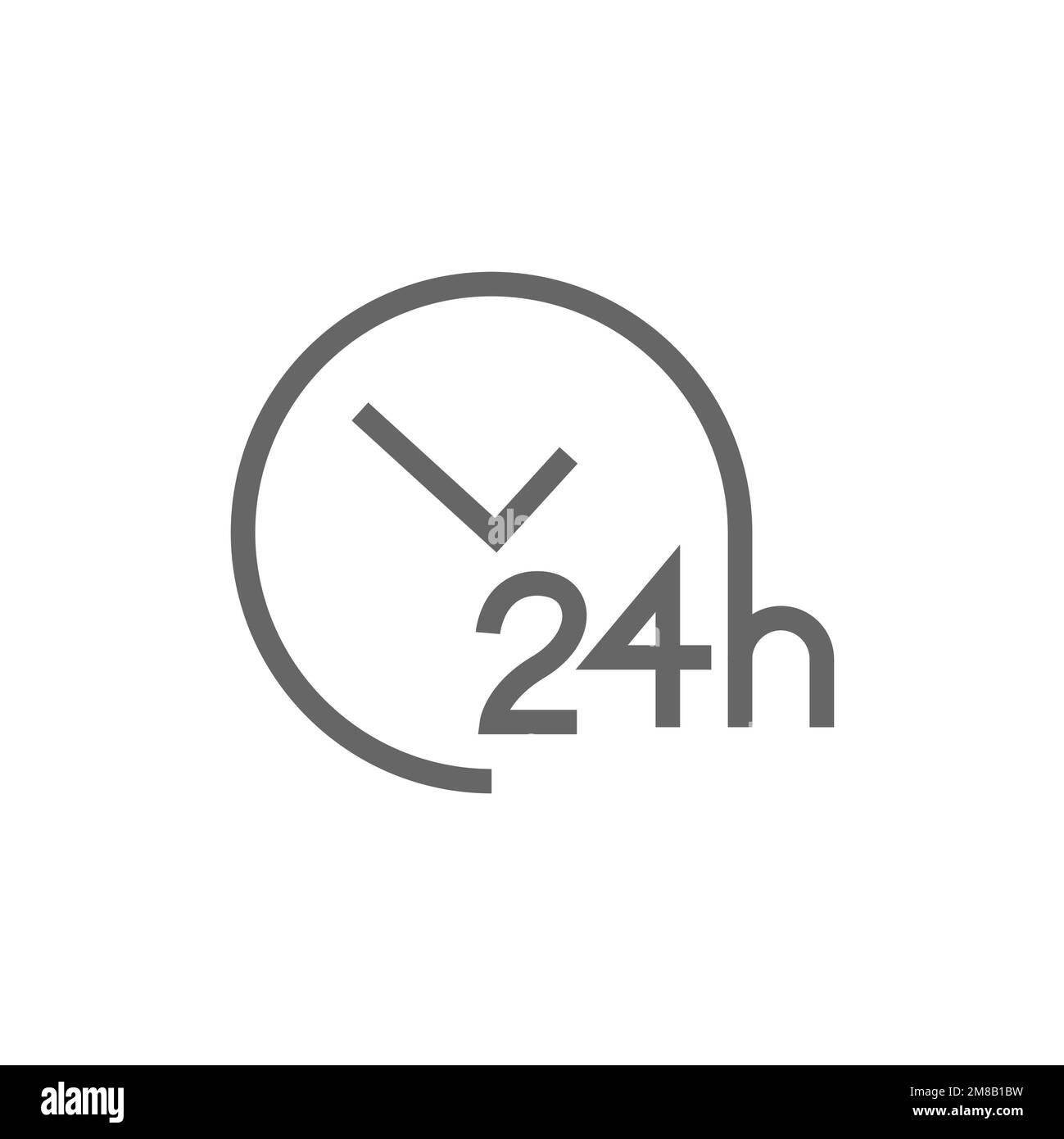 24 hour service icon in flat style, vector illustration Stock Vector ...