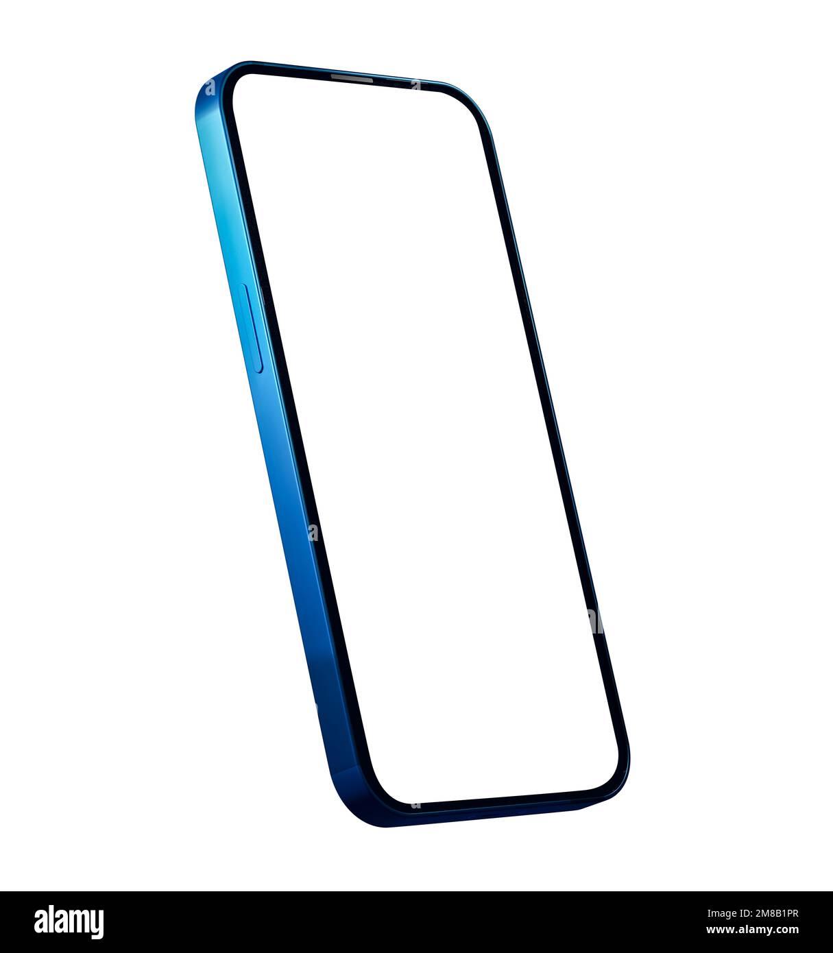 Cellphone mockup in rotated position. position. blue cell phone frame ...