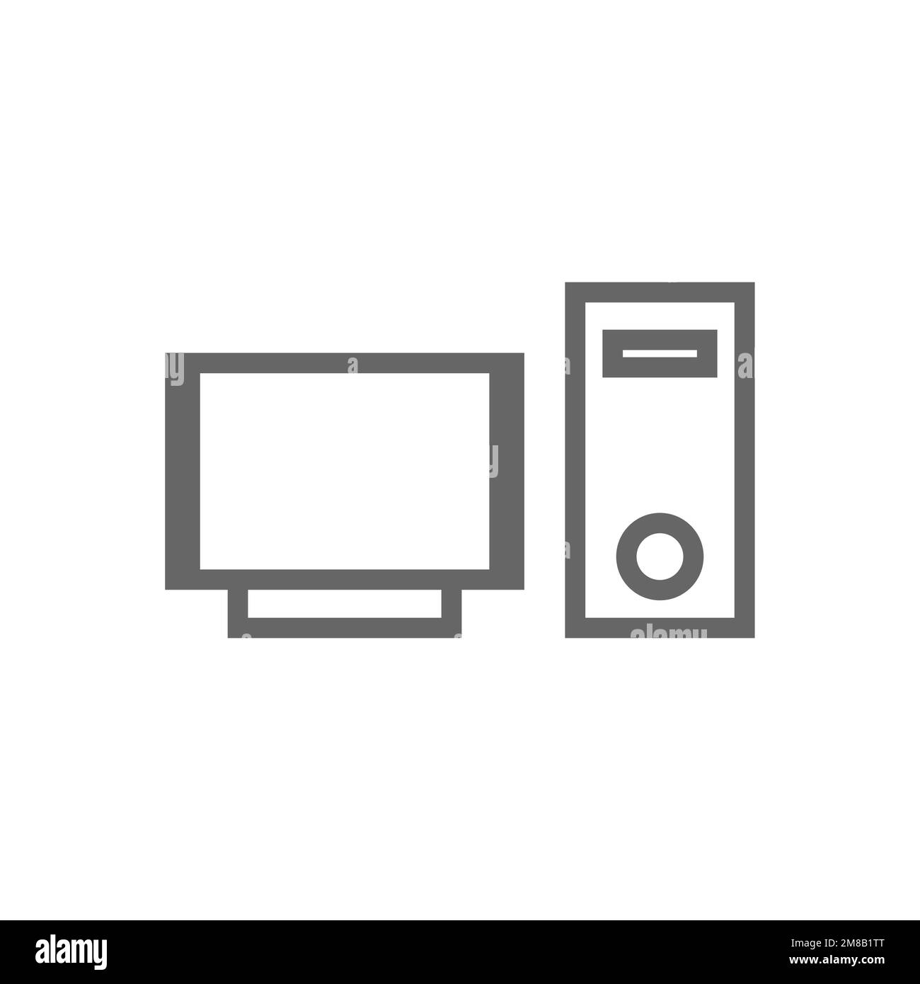 Desktop computer icon, graphic resource template, vector illustration ...
