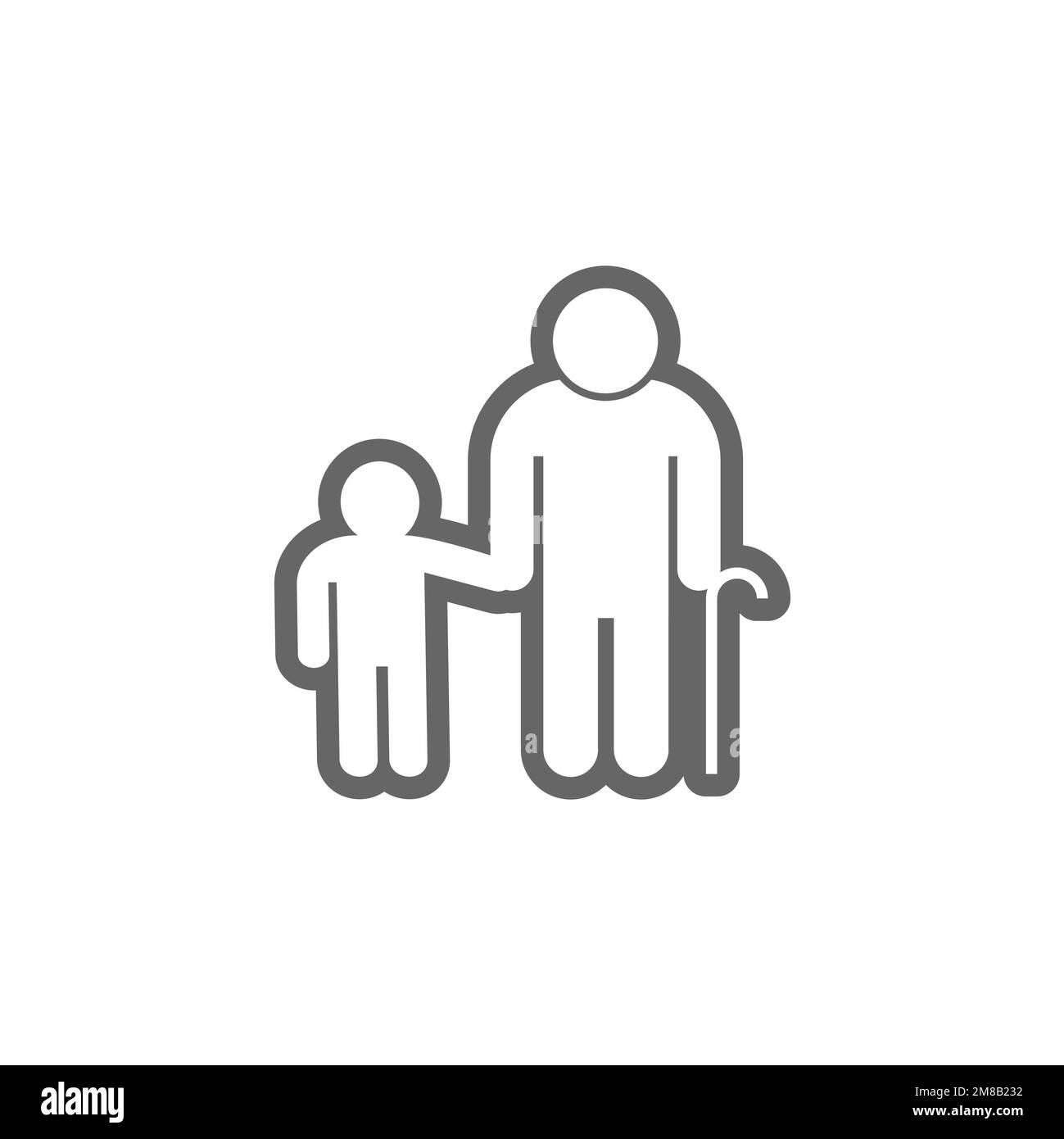 Grandpa and grandson icon, graphic resource template, vector ...