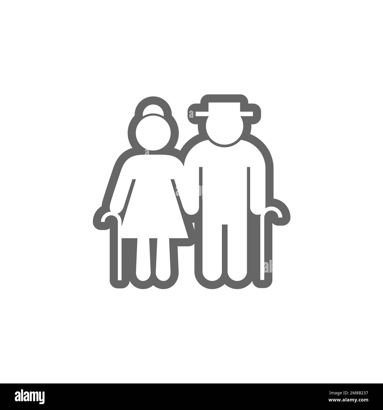 Elderly couple icon, graphic resource template, vector illustration ...