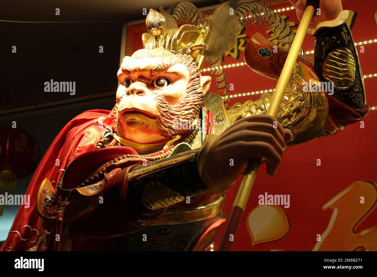 statue of a divinity (hanuman ?) in singapore Stock Photo - Alamy
