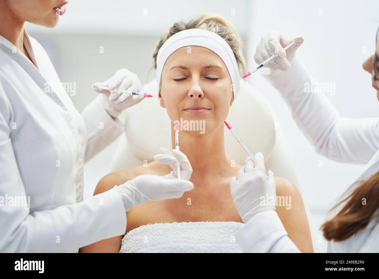 A scene of medical cosmetology treatments botulinum injection Stock ...