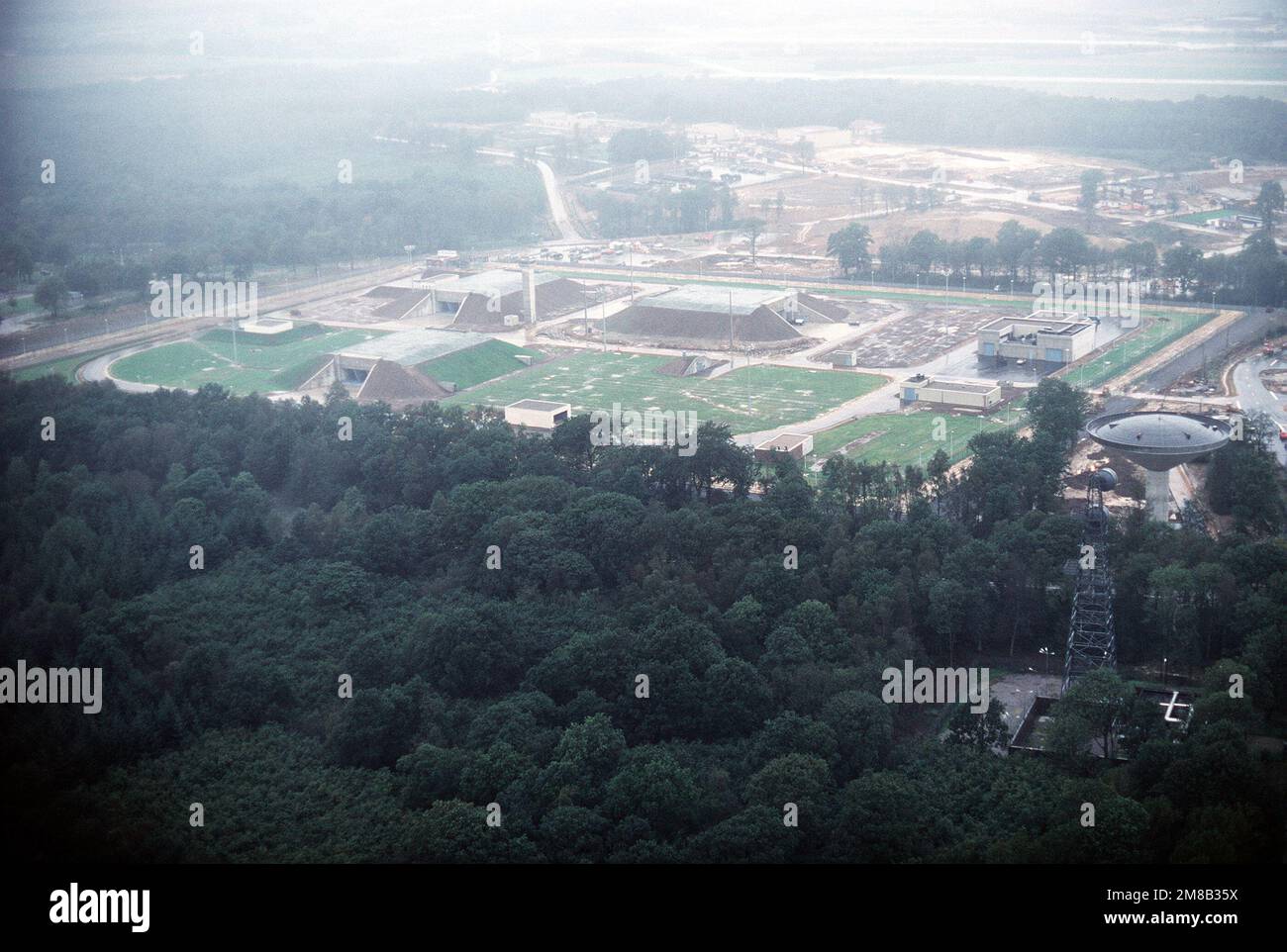 An aerial view of the ground launched cruise missile base at Florennes ...