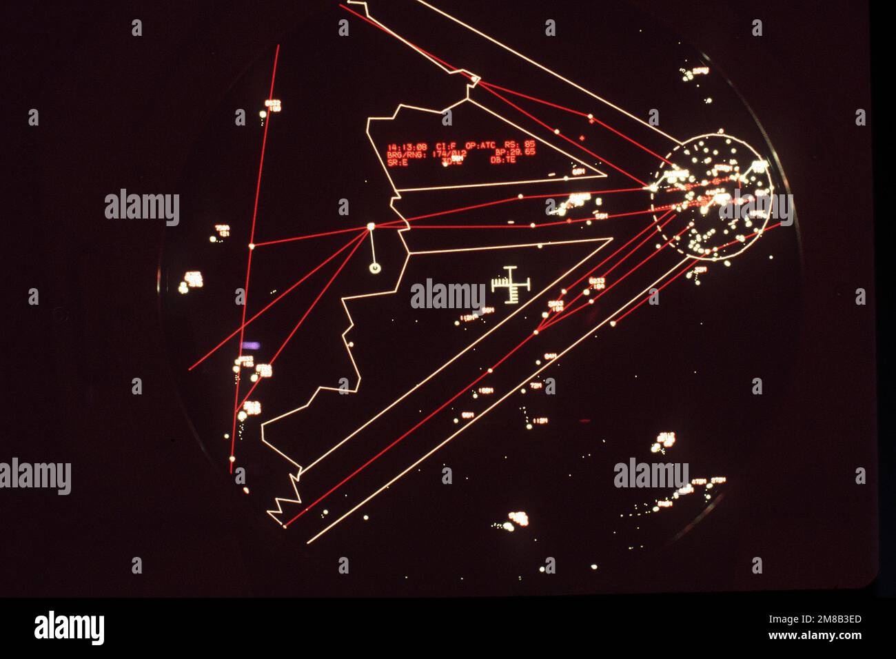 An air traffic control display of the corridors to and from West Berlin ...
