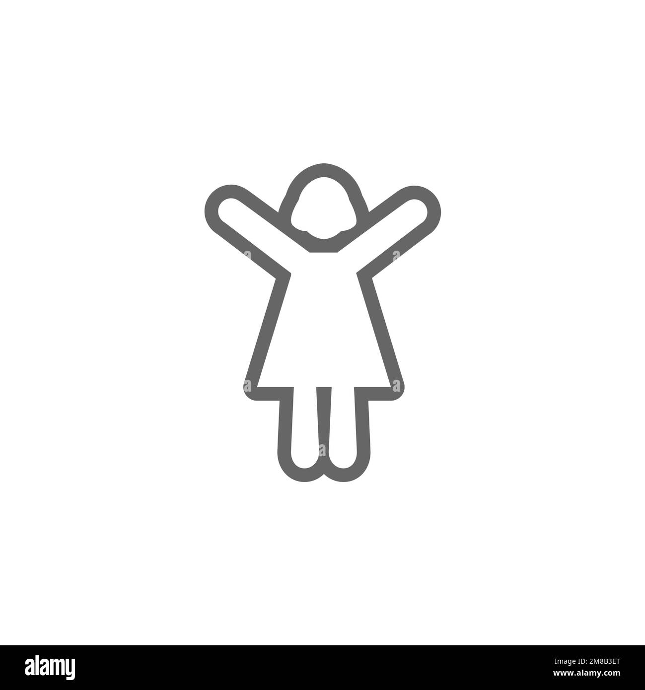 Female success icon, graphic resource template, vector illustration ...