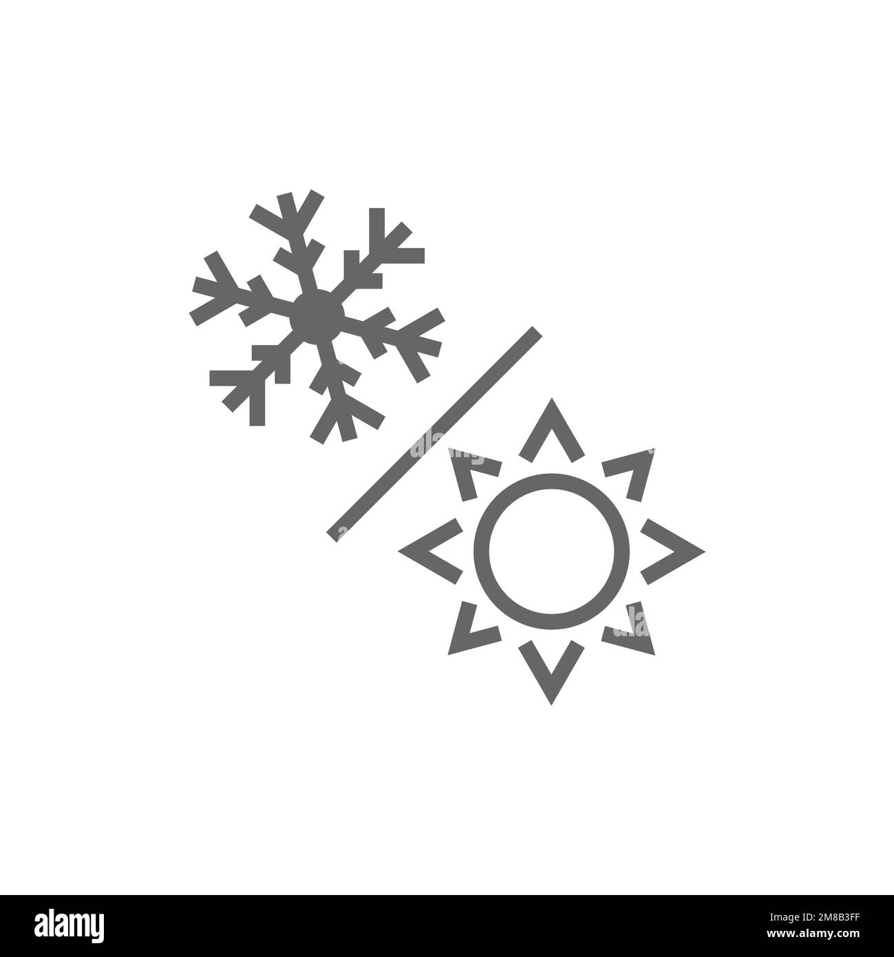 Snowflake and sun icon, seasonal graphic resource mockup, vector ...