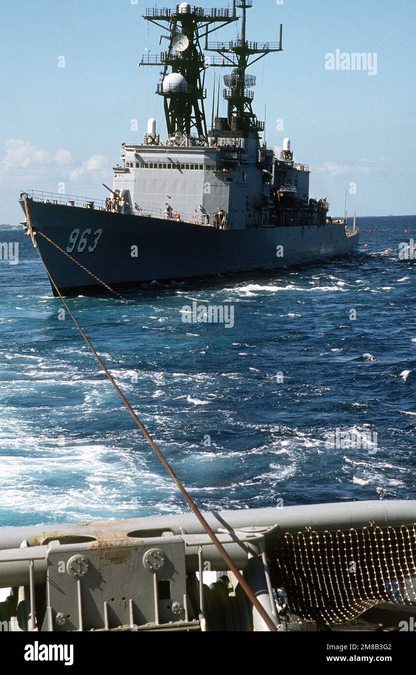 Crewmen on the deck of the grounded destroyer USS SPRUANCE (DD-963 ...