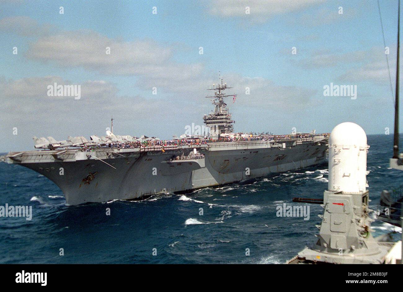 A close-up view of the Mark 15 20mm Phalanx Close-In Weapons System ...