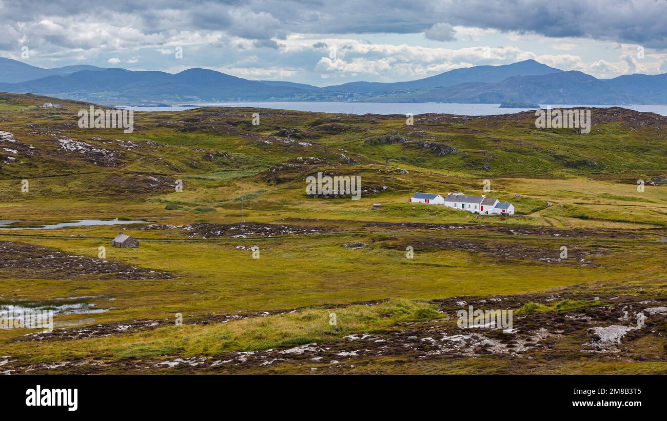 Landscape with farmhouse in the countryside of Ireland Stock Photo - Alamy