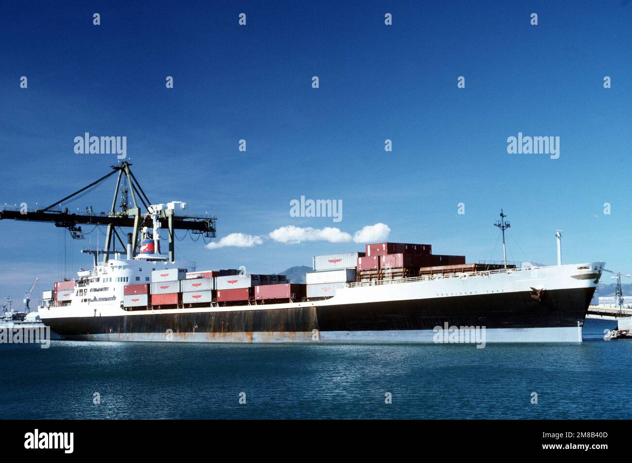 The Military Sealift Command-chartered container ship PRESIDENT TAFT is ...