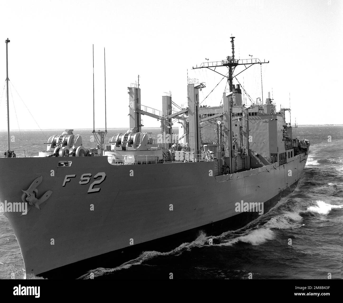 A port bow view of the combat stores ship USS SYLVANIA (AFS 2) underway ...