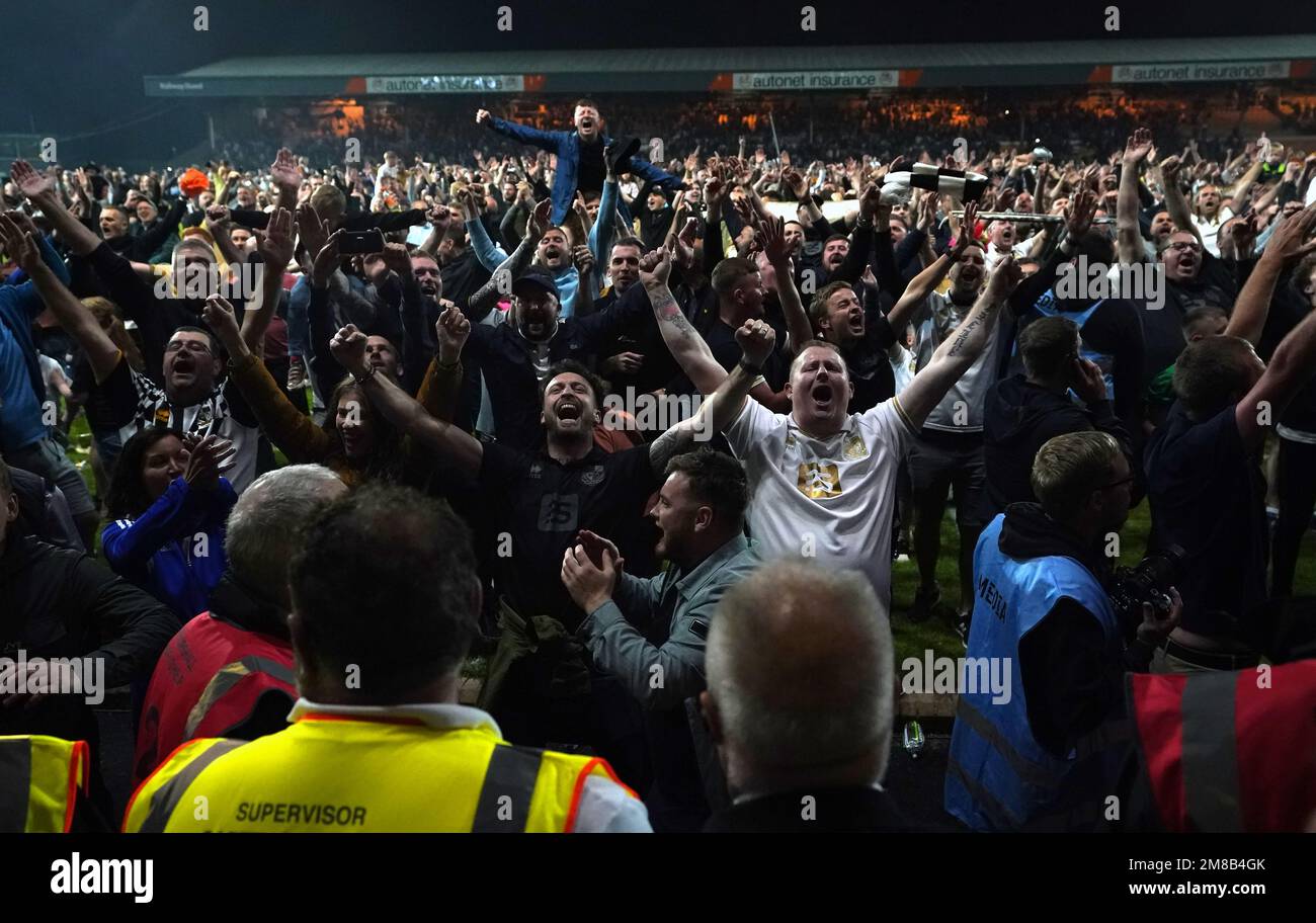 File photo dated 19-05-2022 of Port Vale fans invading the pitch after ...