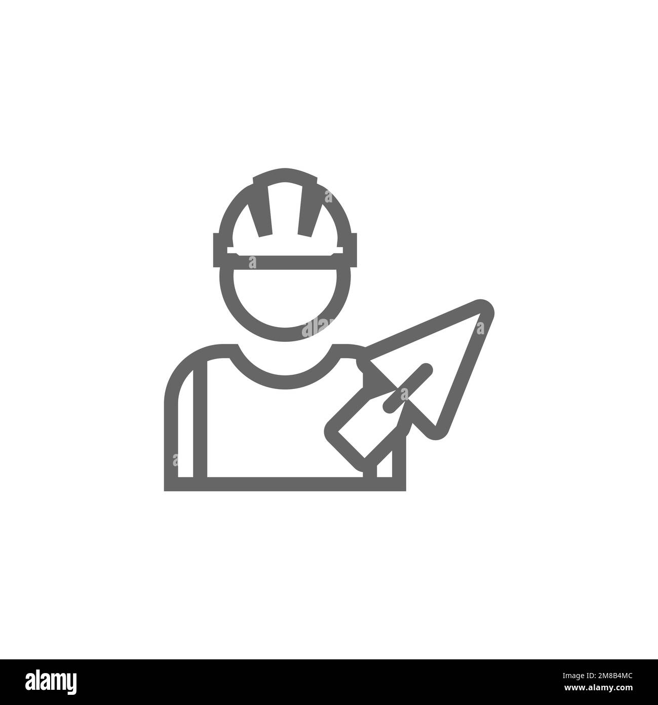 Worker icon, worker graphic resource mockup with trowel, vector ...
