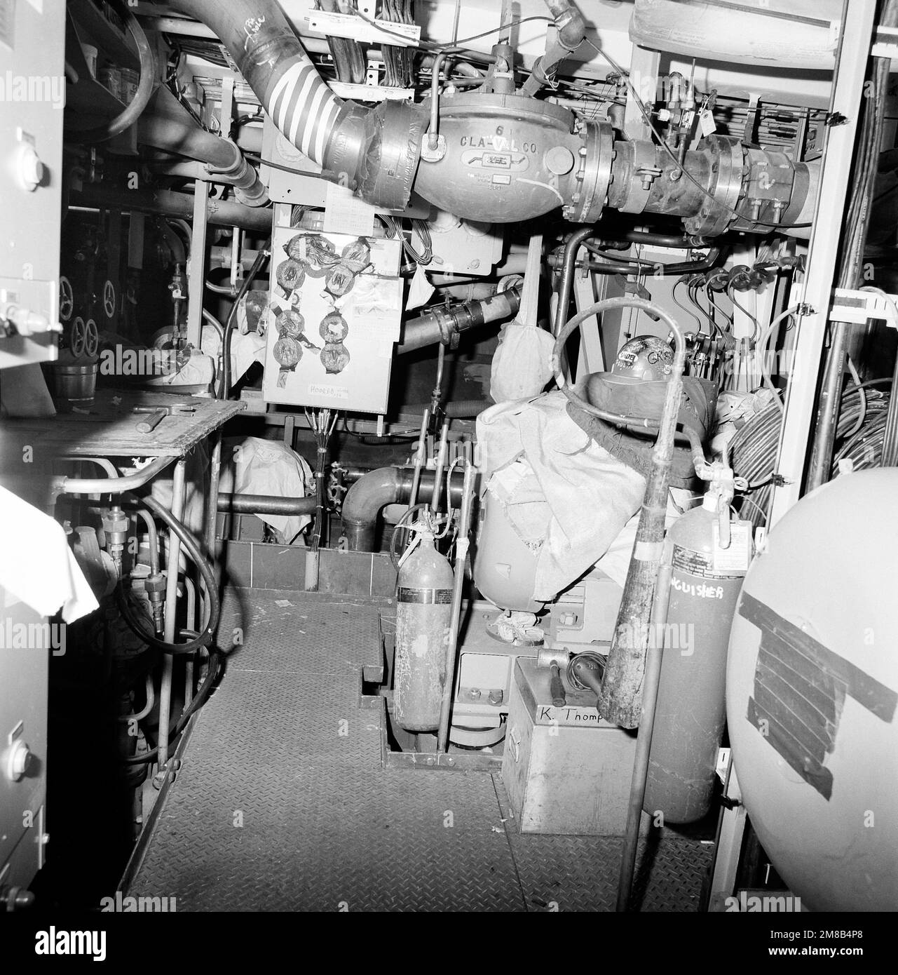 A view of the auxiliary machinery room No. 2 of the guided missile ...