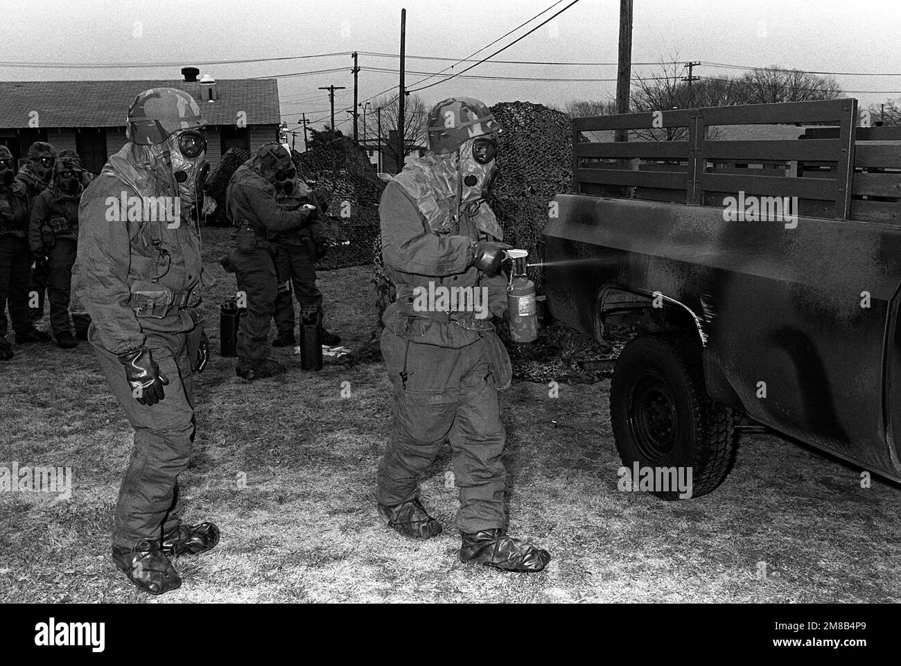 Soldiers wearing Mission-Oriented Protective Posture response level 4 ...