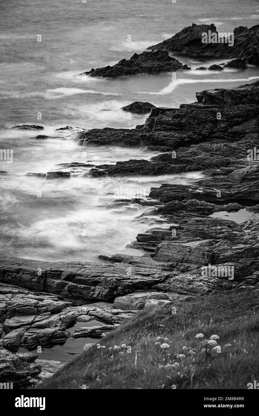 Seashore waves Black and White Stock Photos & Images - Alamy