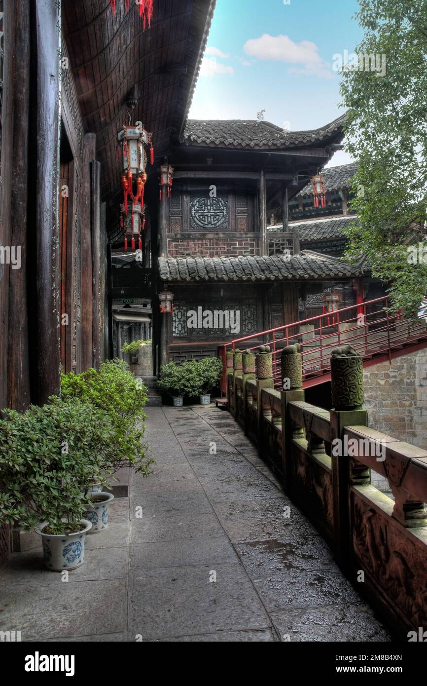 Traditional Chinese wood architecture (HDR Stock Photo - Alamy