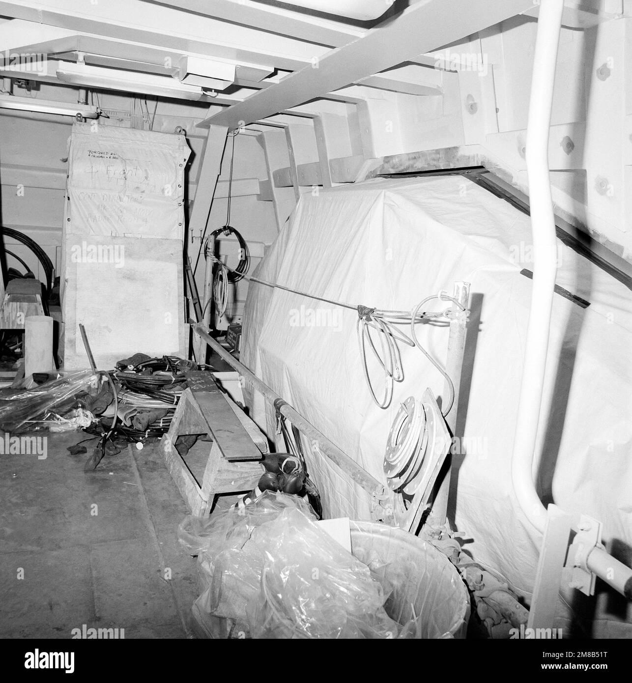 A view of Aegis radar room No. 4 of the guided missile cruiser MONTEREY ...