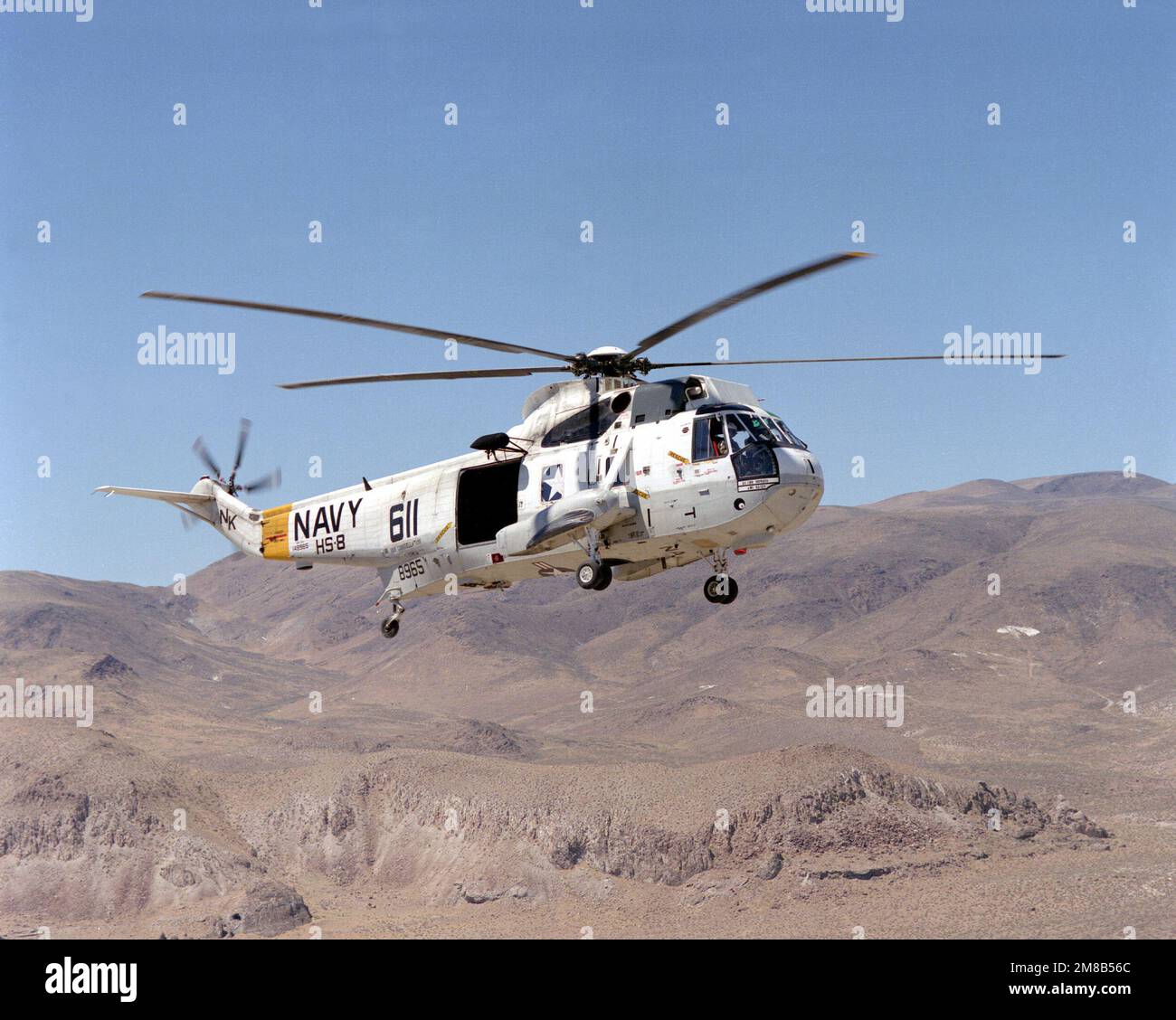 A Helicopter Anti-submarine Squadron 8 (HS-8) SH-3H Sea King helicopter ...