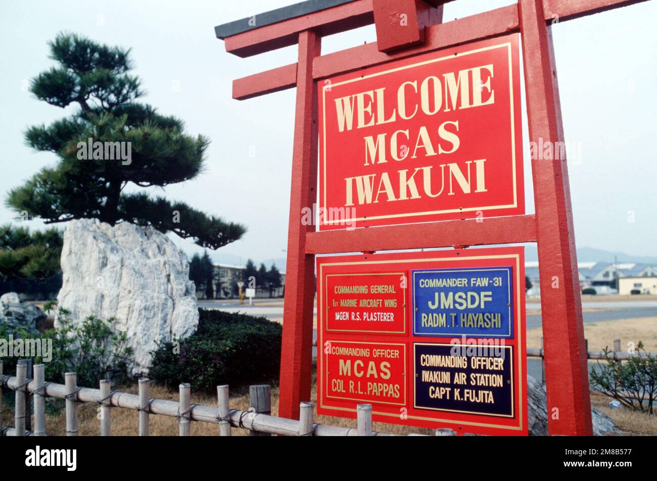 A sign at the main entrance to the air station. Base: Marine Corps Air ...