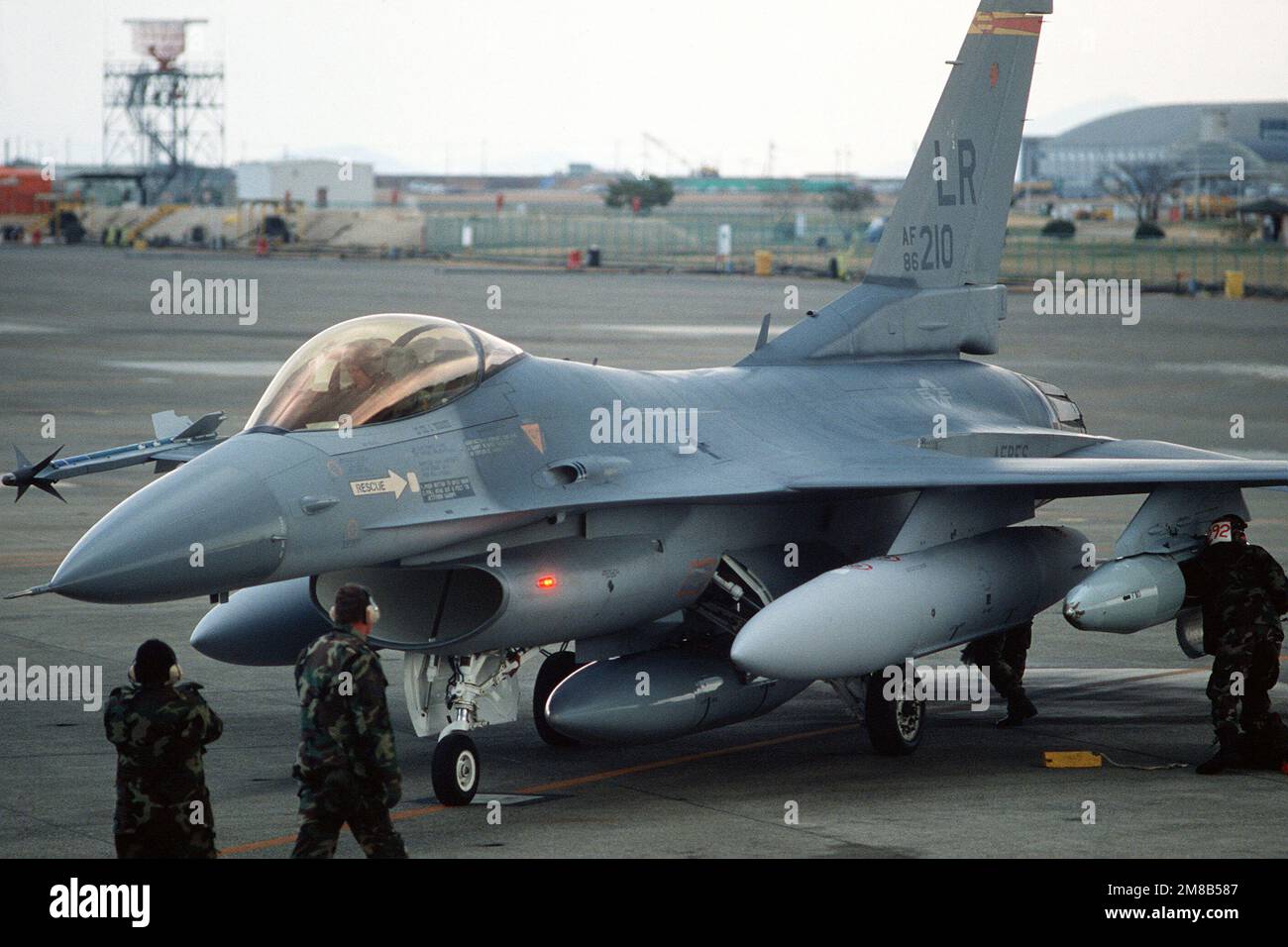 A 302nd Tactical Fighter Squadron (302nd TFS) F-16C Fighting Falcon ...