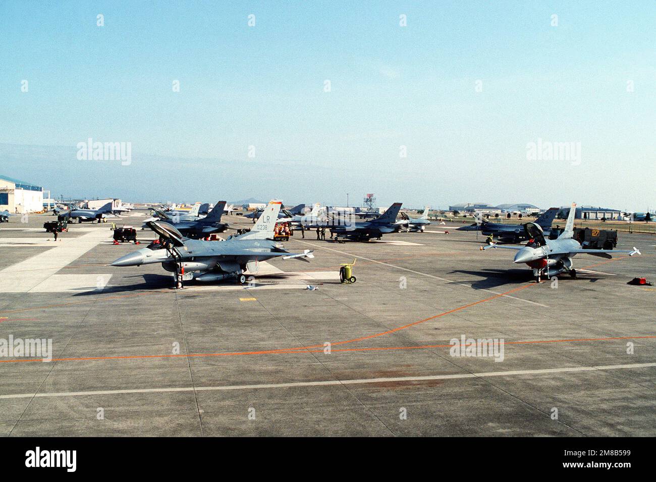 F-16C Fighting Falcon aircraft of the 302nd Tactical Fighter Squadron ...