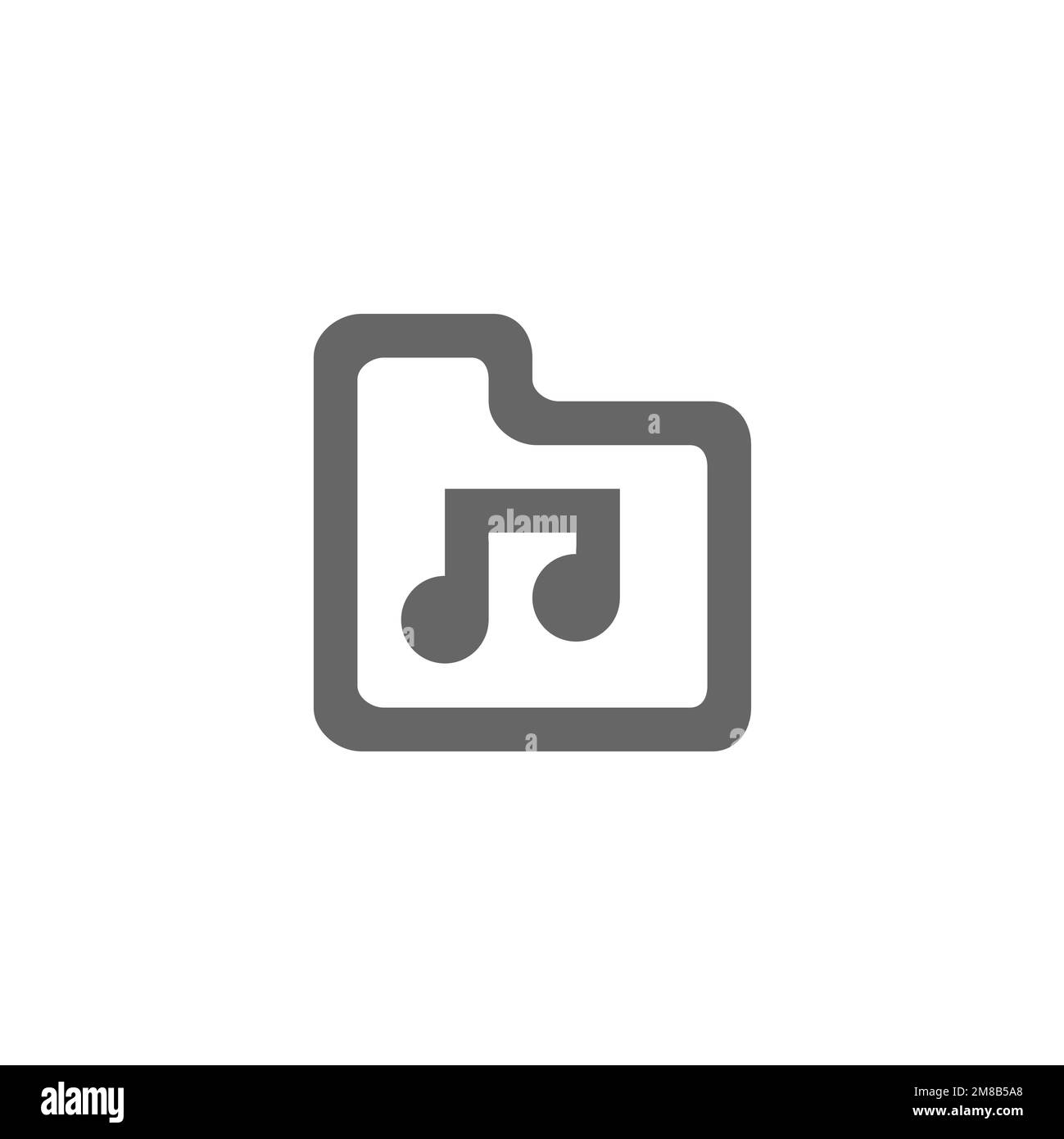 Music folder flat icon, graphic resource template, vector illustration ...