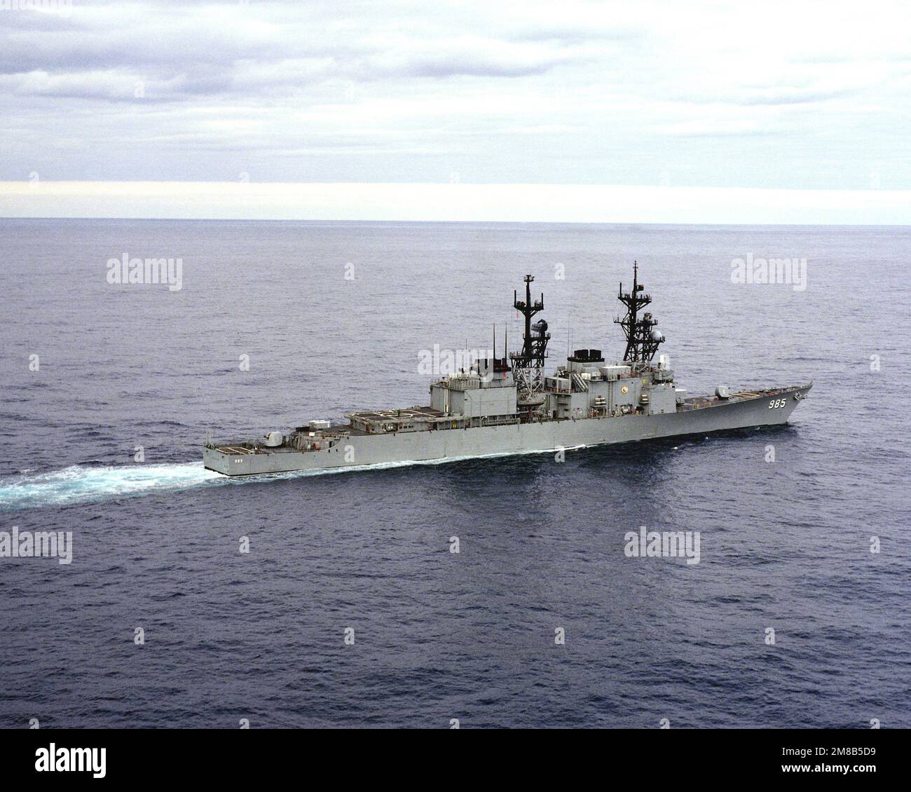 A starboard view of the destroyer USS CUSHING (DD 985) underway near ...