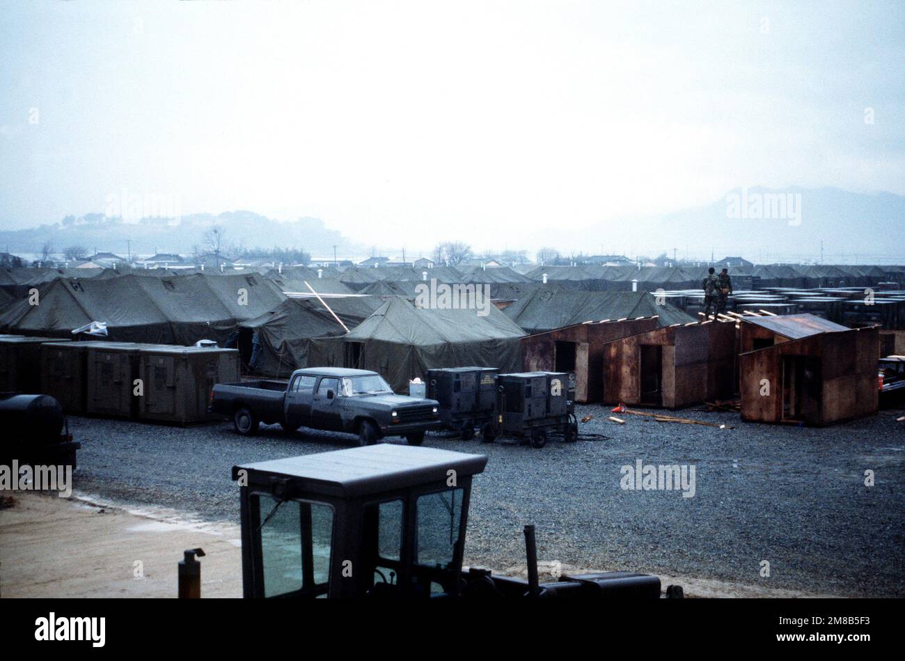 A view of the Harvest Eagle tent city built at the base during Exercise ...