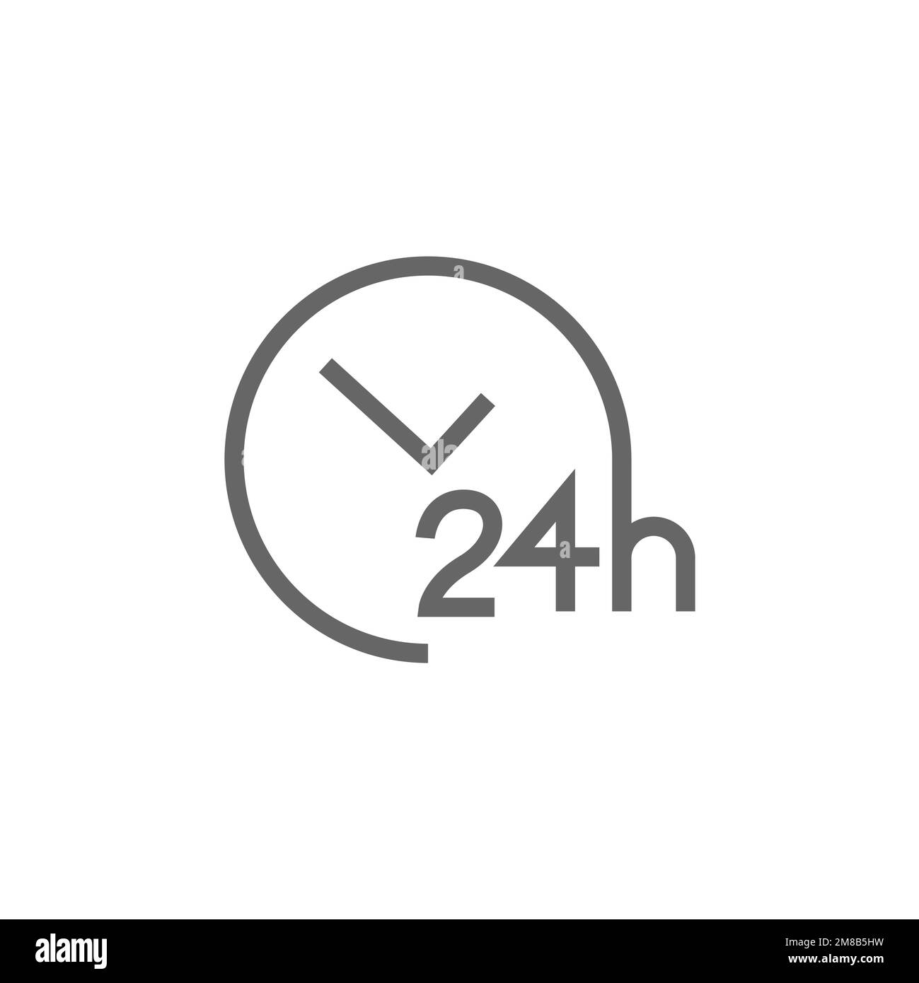 24 hour icon, mockup of all day service graphic resource, vector ...