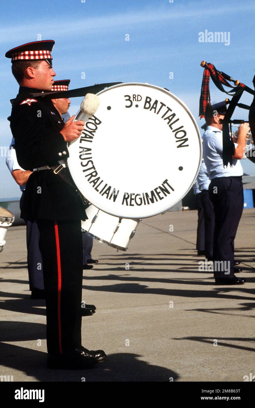 The Royal Australian Regiment 3rd Battalion band plays a sendoff for a ...