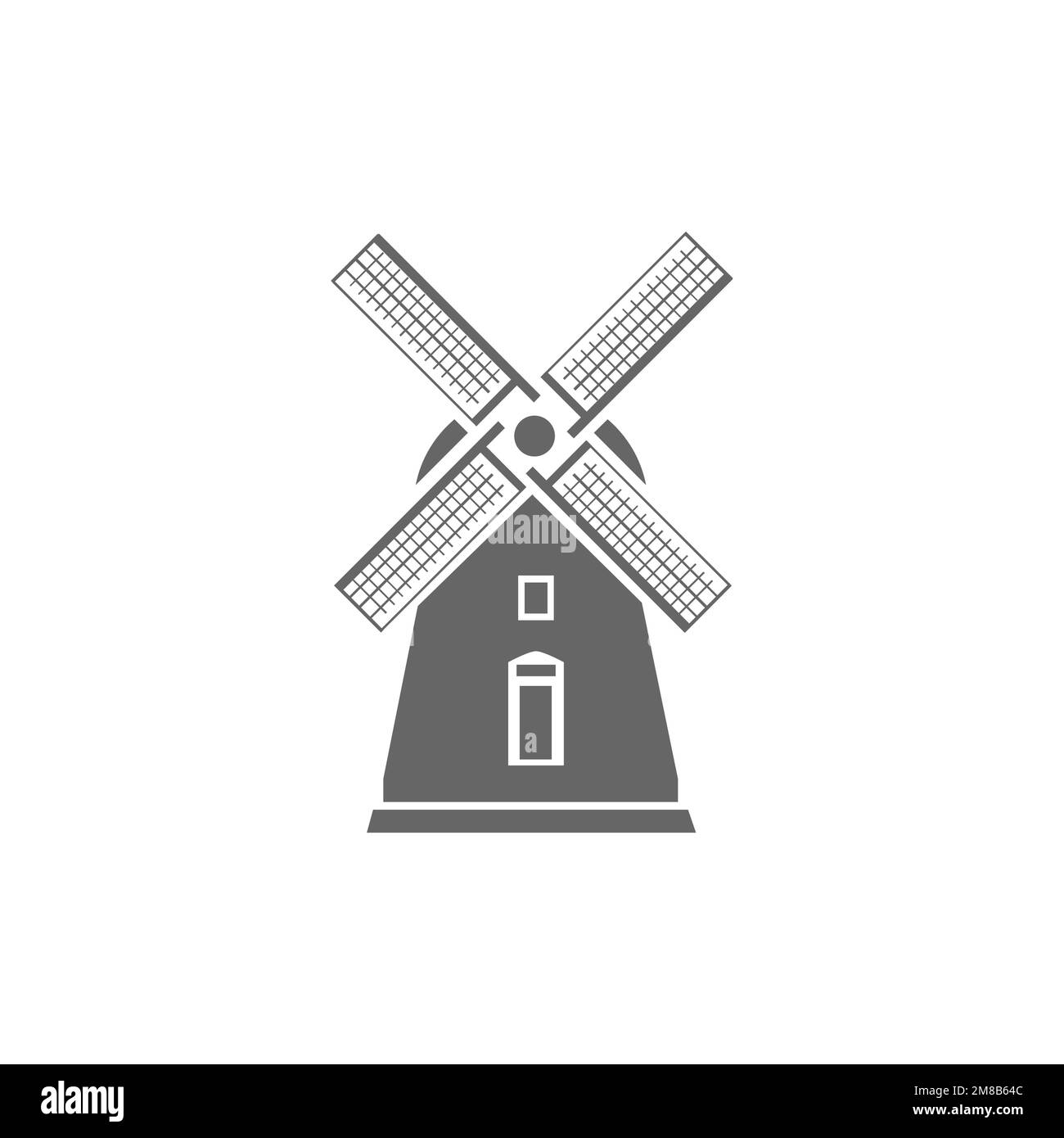 Country windmill house icon, graphic resource template, vector ...