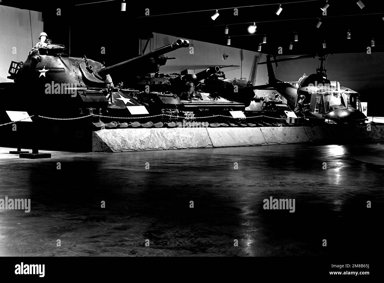 A display of, from left: an M-48 main battle tank, an M-551 Sheridan ...