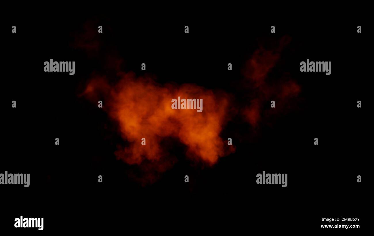 Burning fire burst infernal effect, isolated - object 3D rendering ...