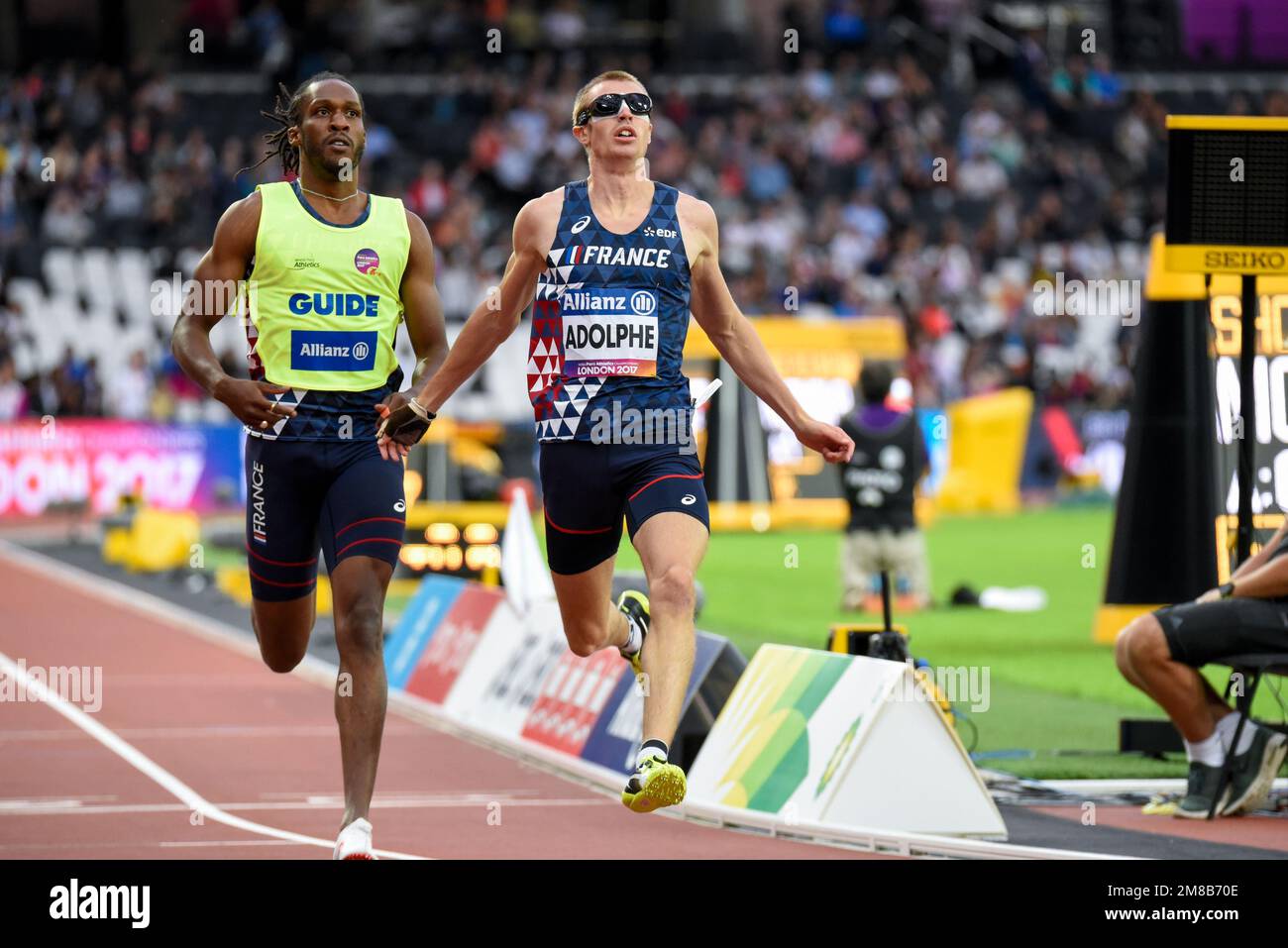 Timothee Adolphe competing in the T11 200m in the 2017 World Para ...