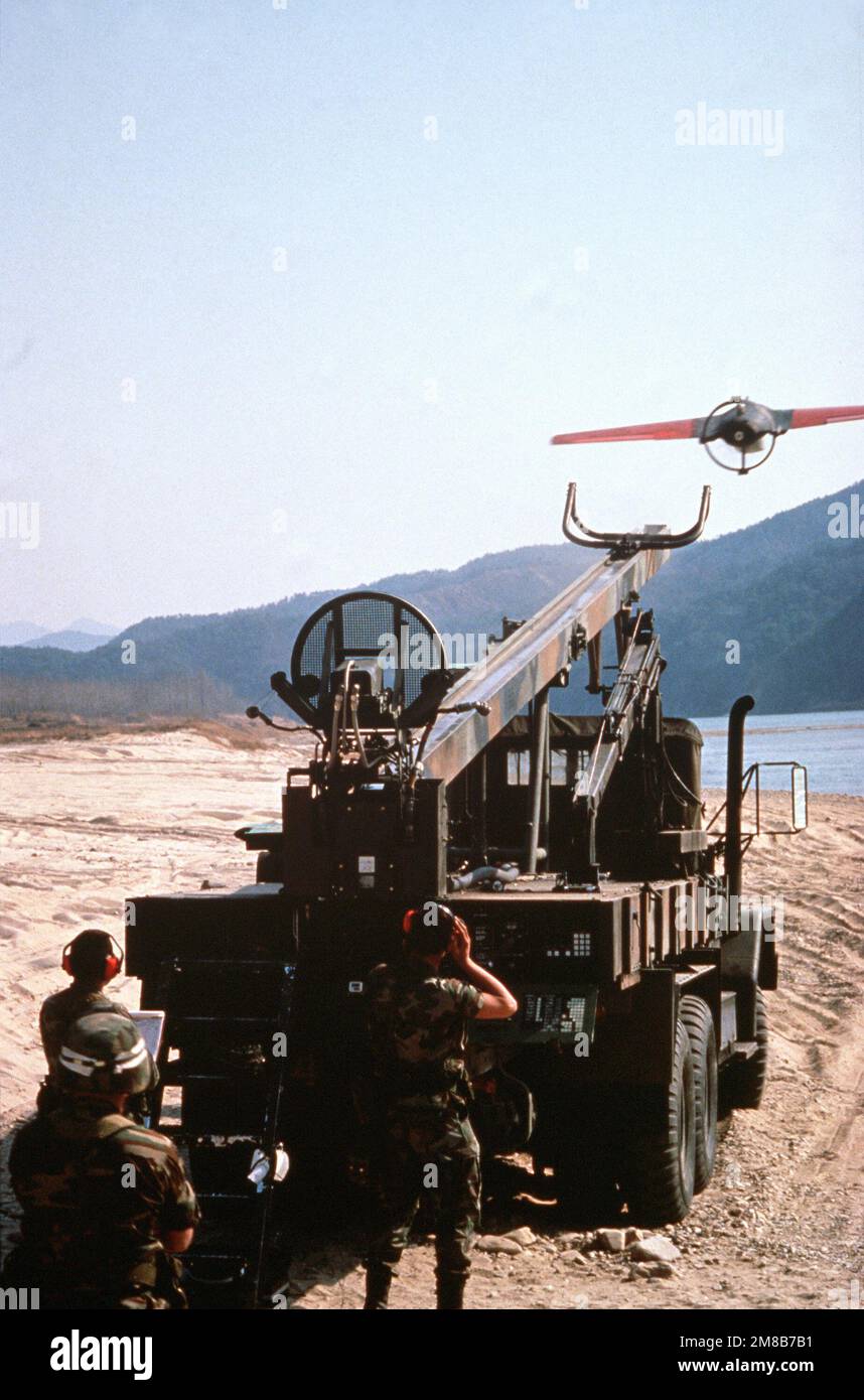 An Army YMQM-105 Aquila remotely piloted vehicle is launched from a ...