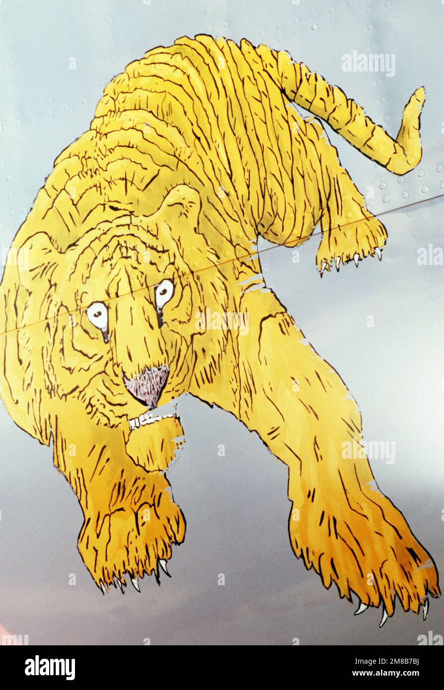 A view of artwork on the nose of an aircraft taking part in the ...