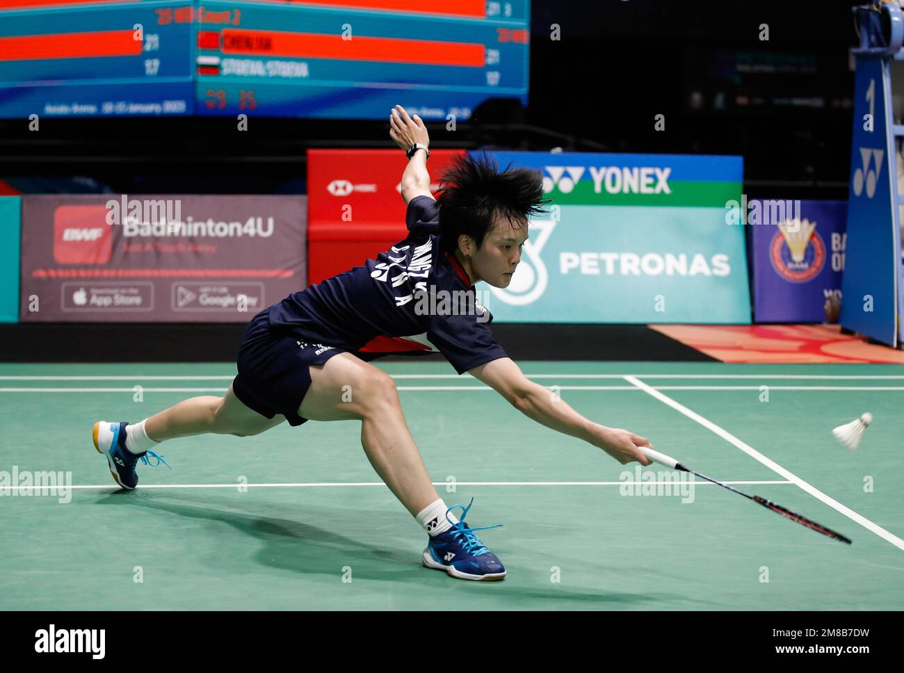 Kuala Lumpur, Malaysia. 13th Jan, 2023. Wang Zhi Yi of China in action during the Women's Single ...