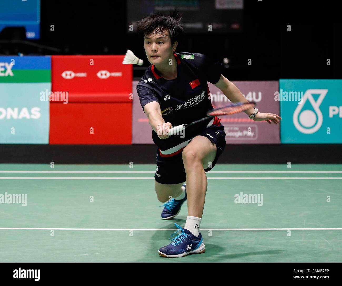 Kuala Lumpur, Malaysia. 13th Jan, 2023. Wang Zhi Yi of China in action during the Women's Single ...