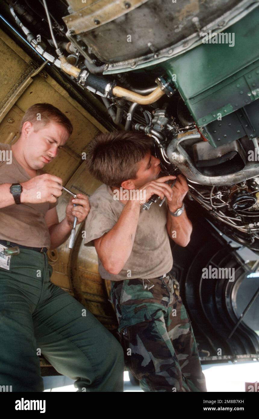 A1C Homer Shumake, left, and AIRMAN 1ST Class Terry Price, maintenance ...