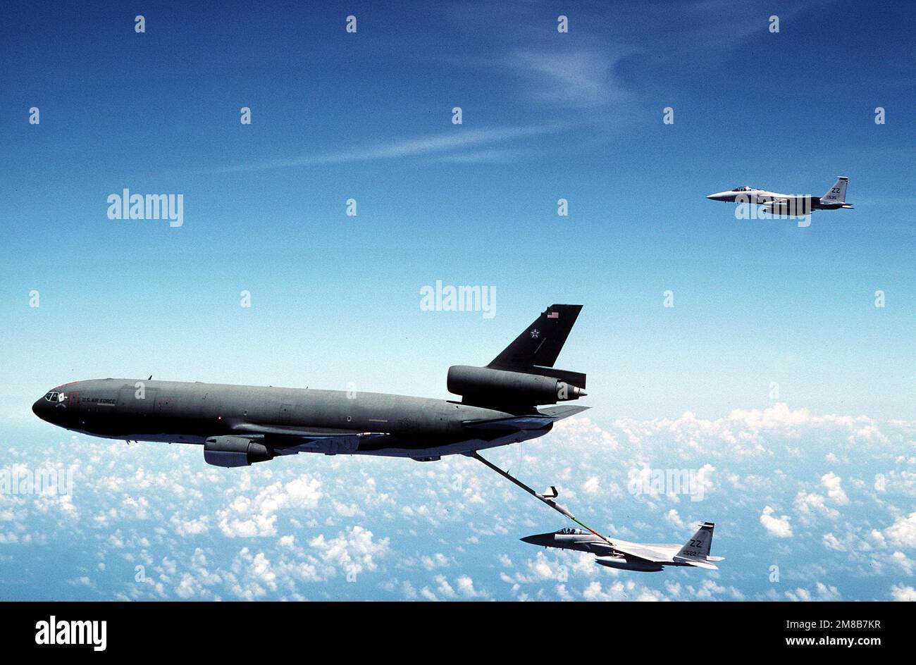 One F-15C Eagle aircraft from the 18th Tactical Fighter Wing holds ...