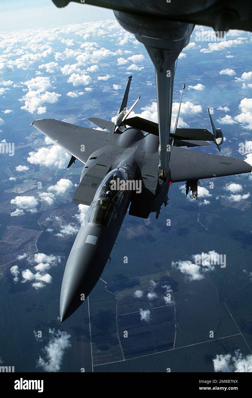 An F-15E Strike Eagle aircraft of the 336th Tactical Fighter Squadron ...
