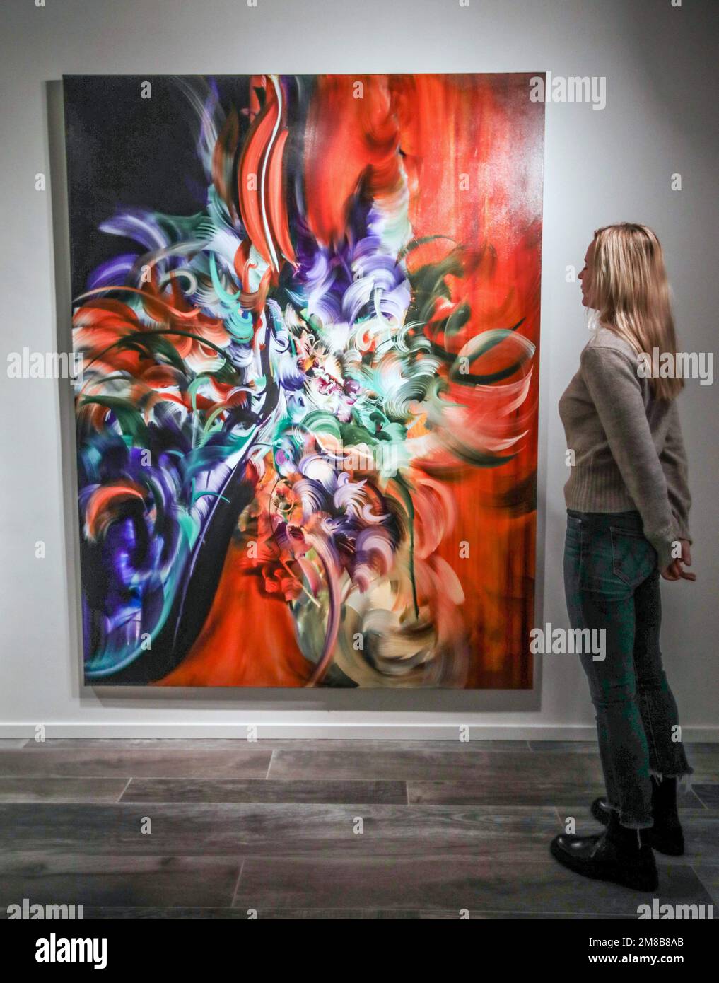 London UK 13 January 2023.Apotropaic Magic, 2022 Oil on canvas Solo ...