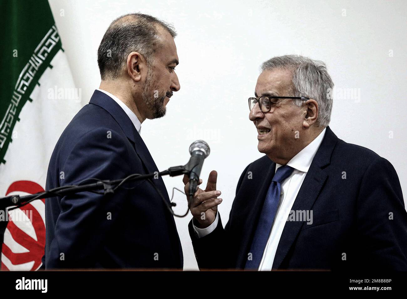 Beirut, Lebanon. 13th Jan, 2023. Lebanese Foreign minister Abdallah Bou ...