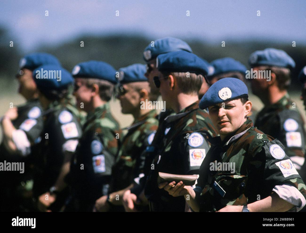 Finnish United Nations soldiers assemble upon arrival at Grootfontein ...