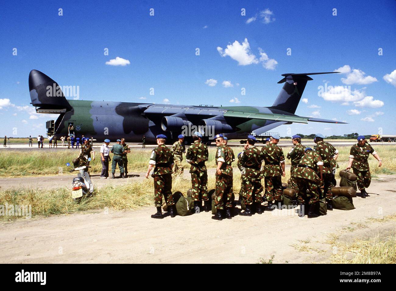 Finnish United Nations soldiers assemble upon arrival at Grootfontein ...