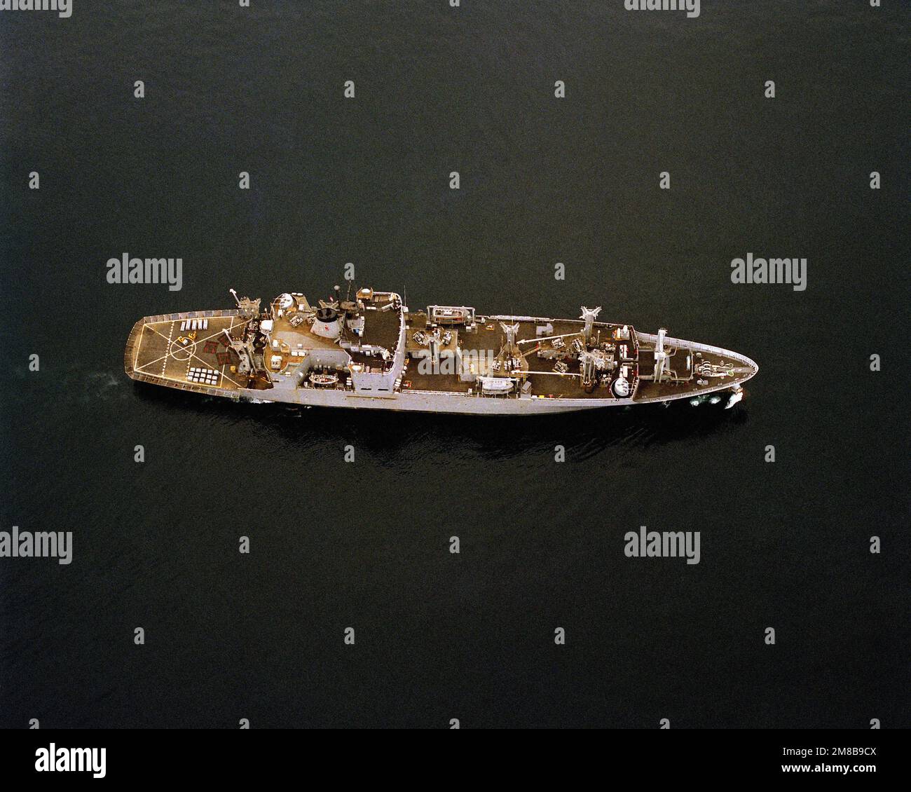 An overhead view of the ammunition ship USS KISKA (AE 35). Country ...