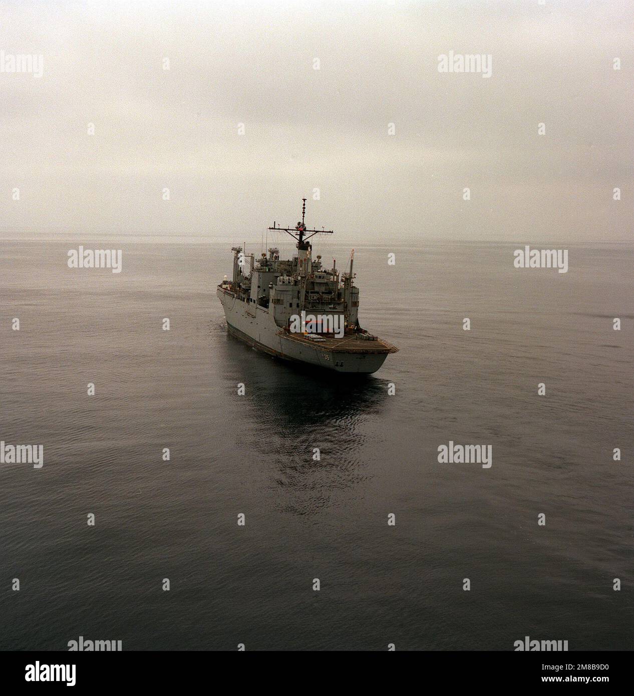 A port quarter view of the ammunition ship USS KISKA (AE-35). Country ...
